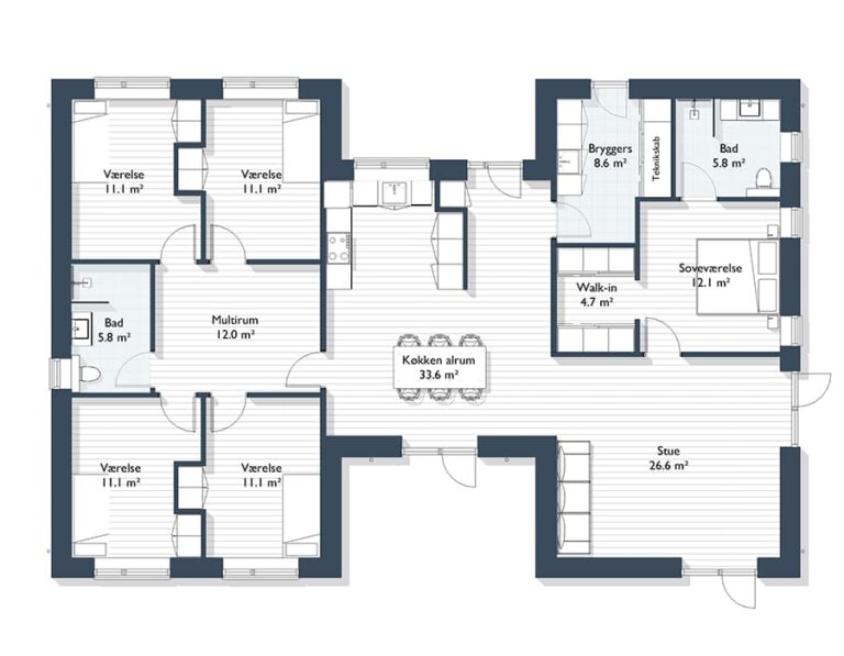 H-huse | Se plantegninger på rummelige og klimavenlige H-huse